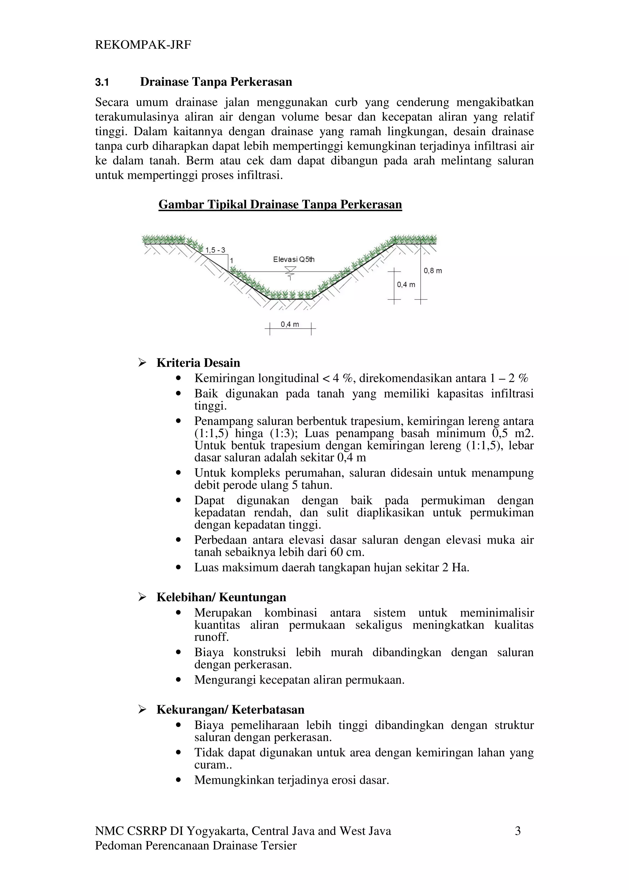 Pedoman desain drainase tersier | PDF