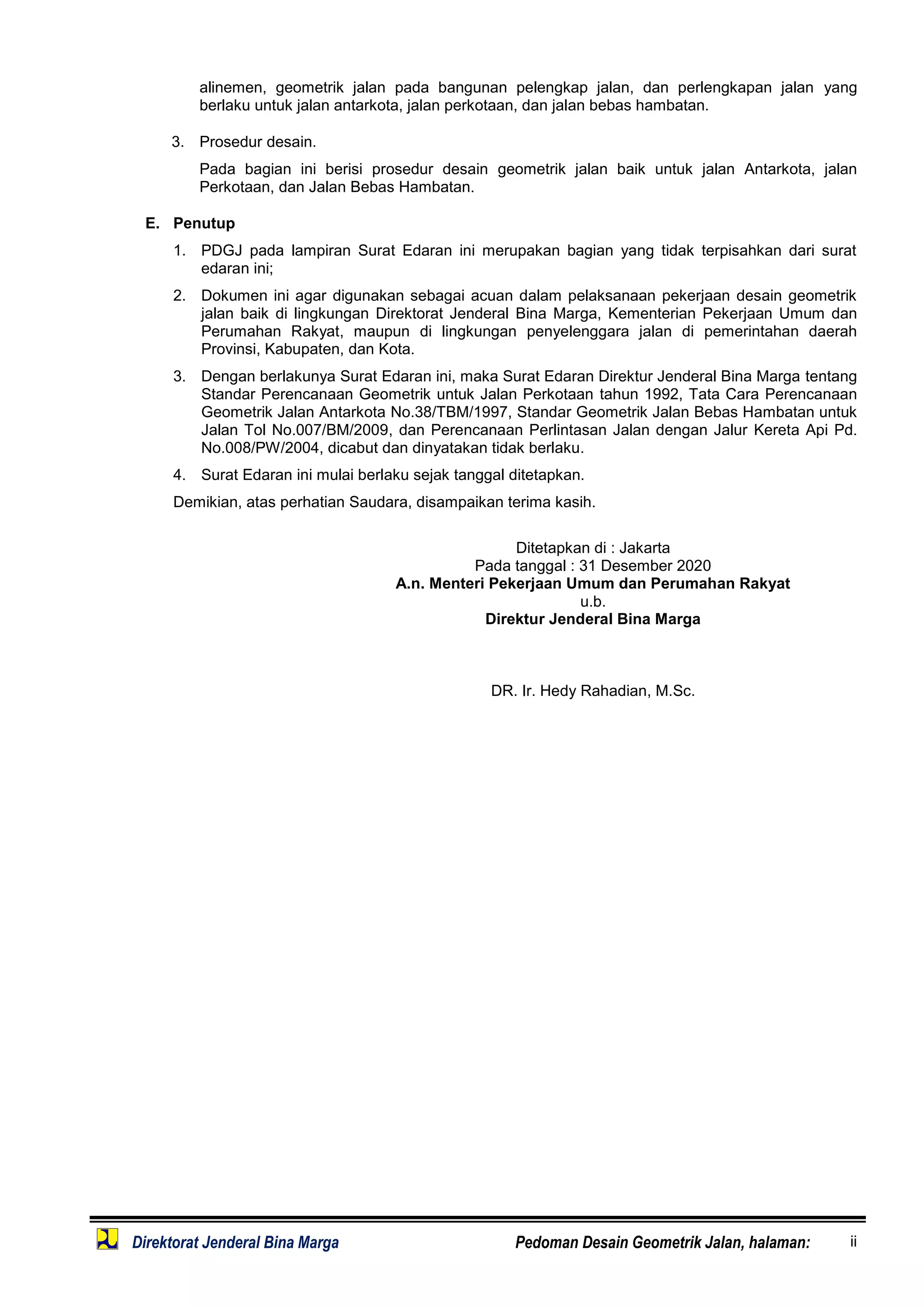 Pedoman desain geometrik jalan 2020 | PDF