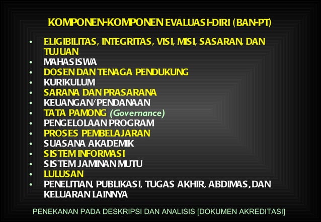 Pedoman evaluasi diri program studi | PPT