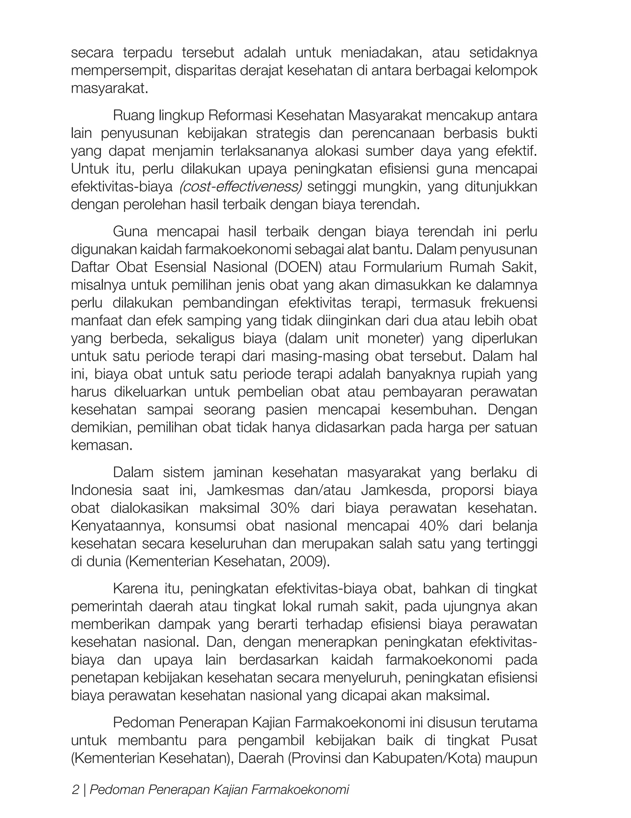 Pedoman farmakoekonomi | PDF