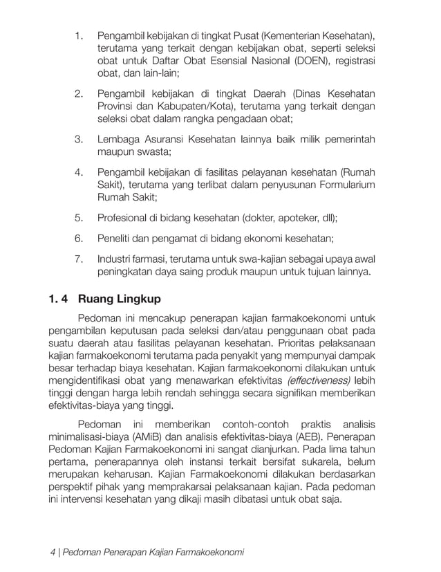 Pedoman farmakoekonomi | PDF
