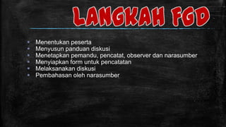 Pedoman fgd | PPTX