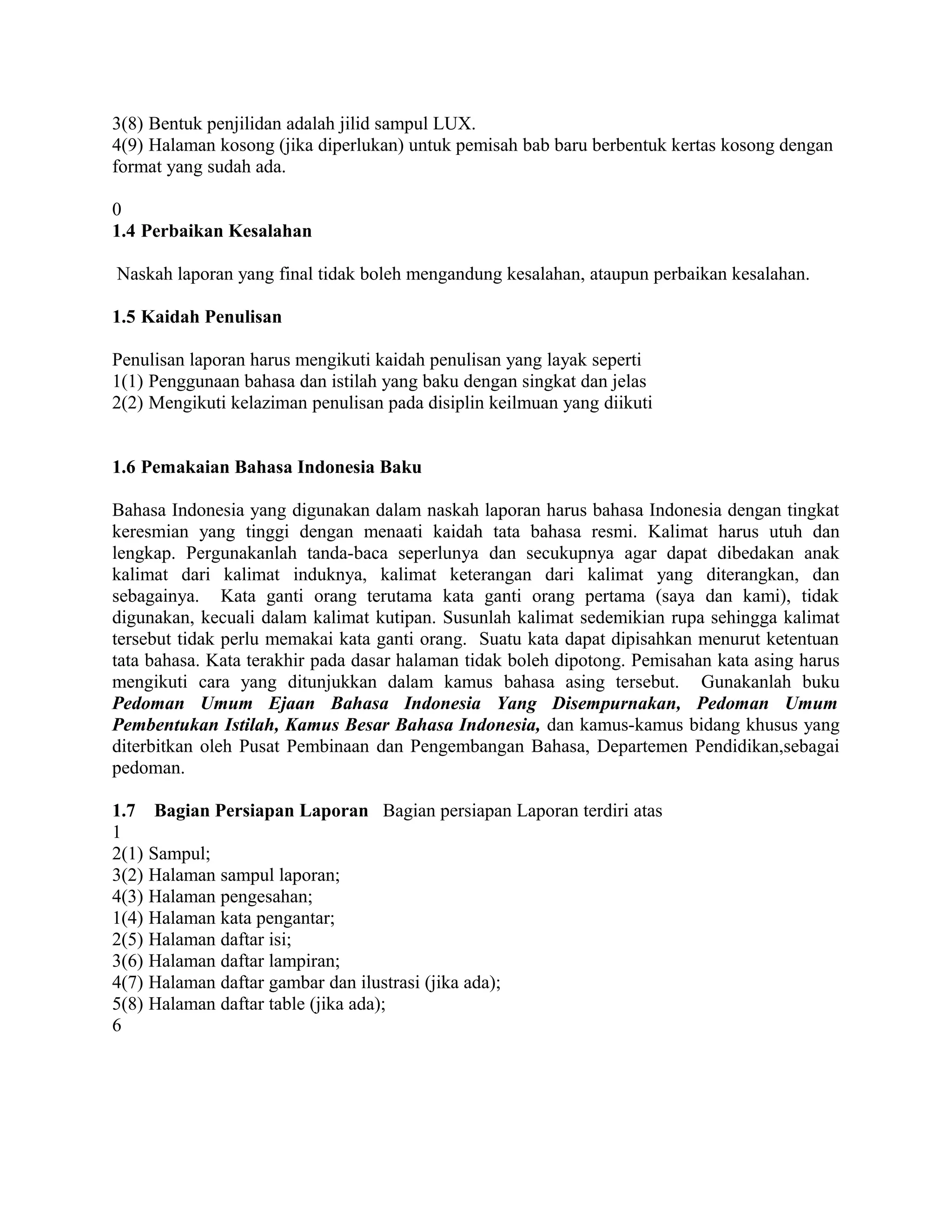 Pedoman format laporan prakerin | DOC