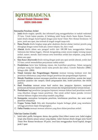 Pedoman jurnal iqtishaduna | PDF