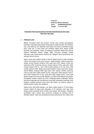 Pedoman KLB Malaria | PDF