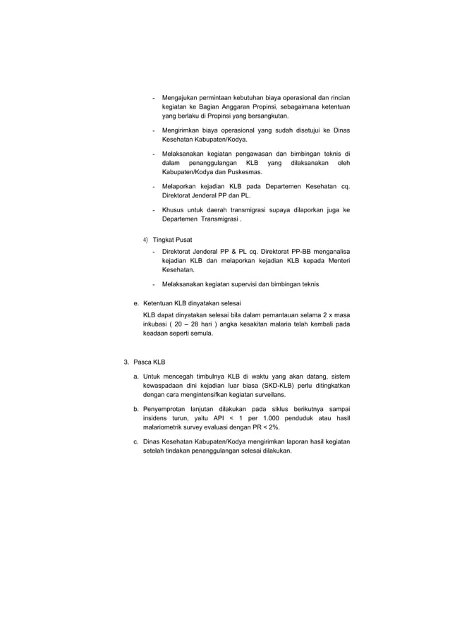 Pedoman KLB Malaria | PDF