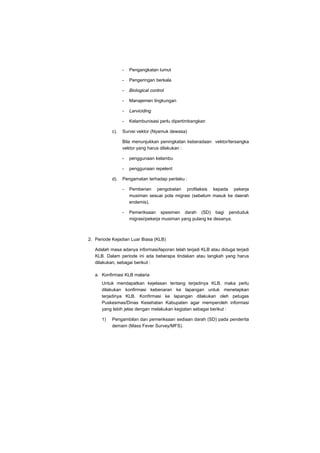 Pedoman KLB Malaria | PDF