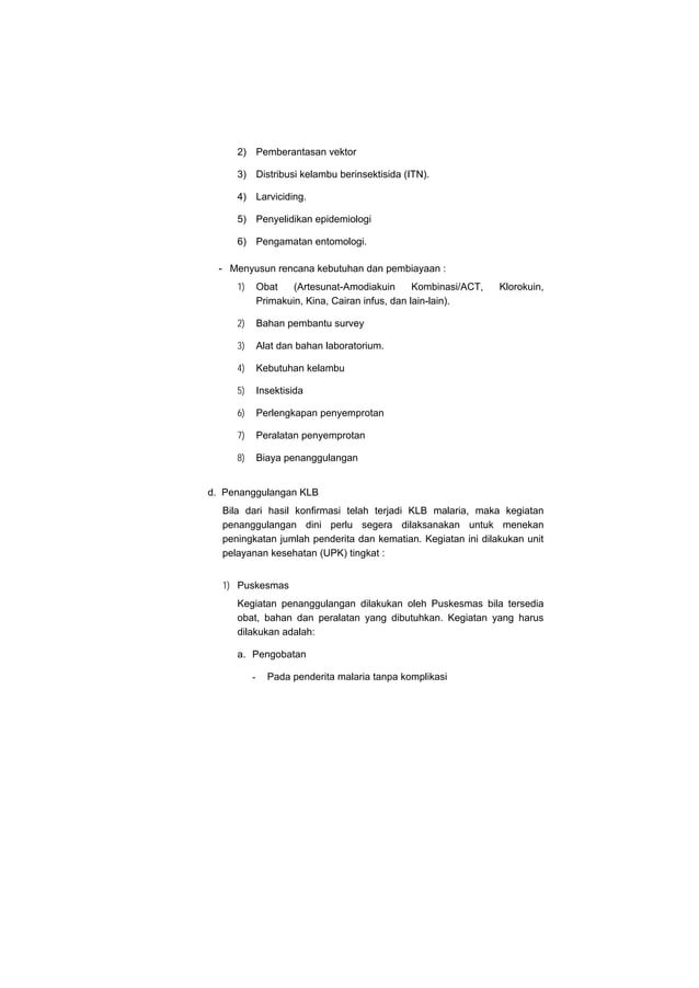 Pedoman KLB Malaria | PDF