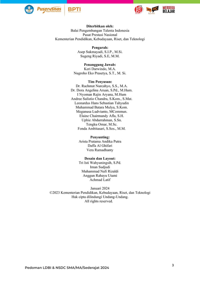 Pedoman LDBI dan NSDC SMA 2024 pada jenjang SMA | PDF