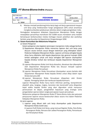 Pedoman manajemen risiko | PDF