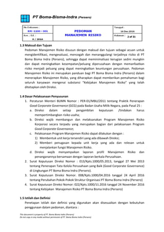 Pedoman manajemen risiko | PDF