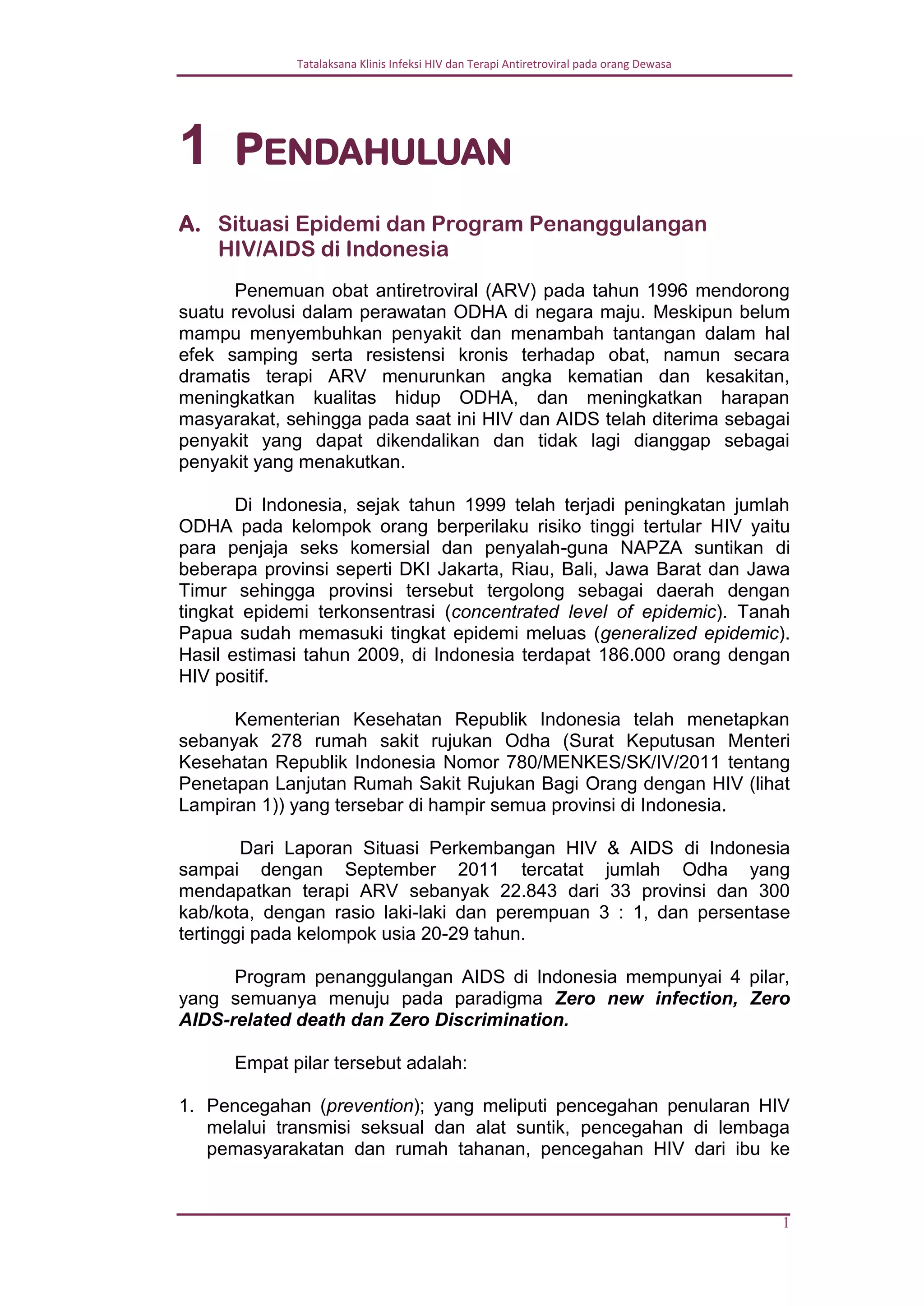 Tatalaksana Klinis Infeksi HIV dan Terapi Antiretroviral | PDF