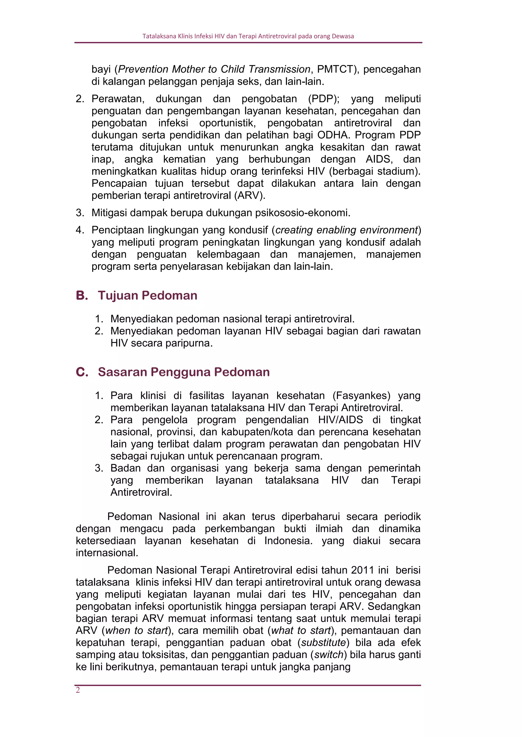 Tatalaksana Klinis Infeksi HIV dan Terapi Antiretroviral | PDF