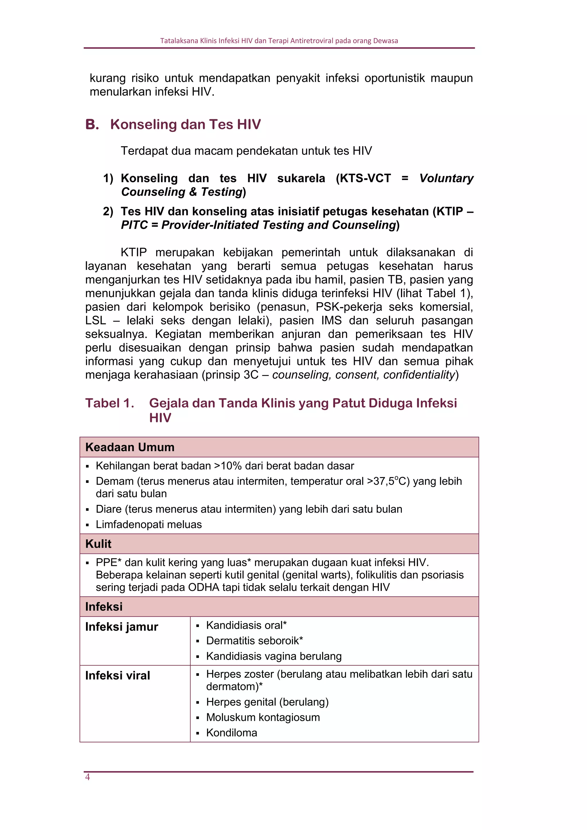 Tatalaksana Klinis Infeksi HIV dan Terapi Antiretroviral | PDF