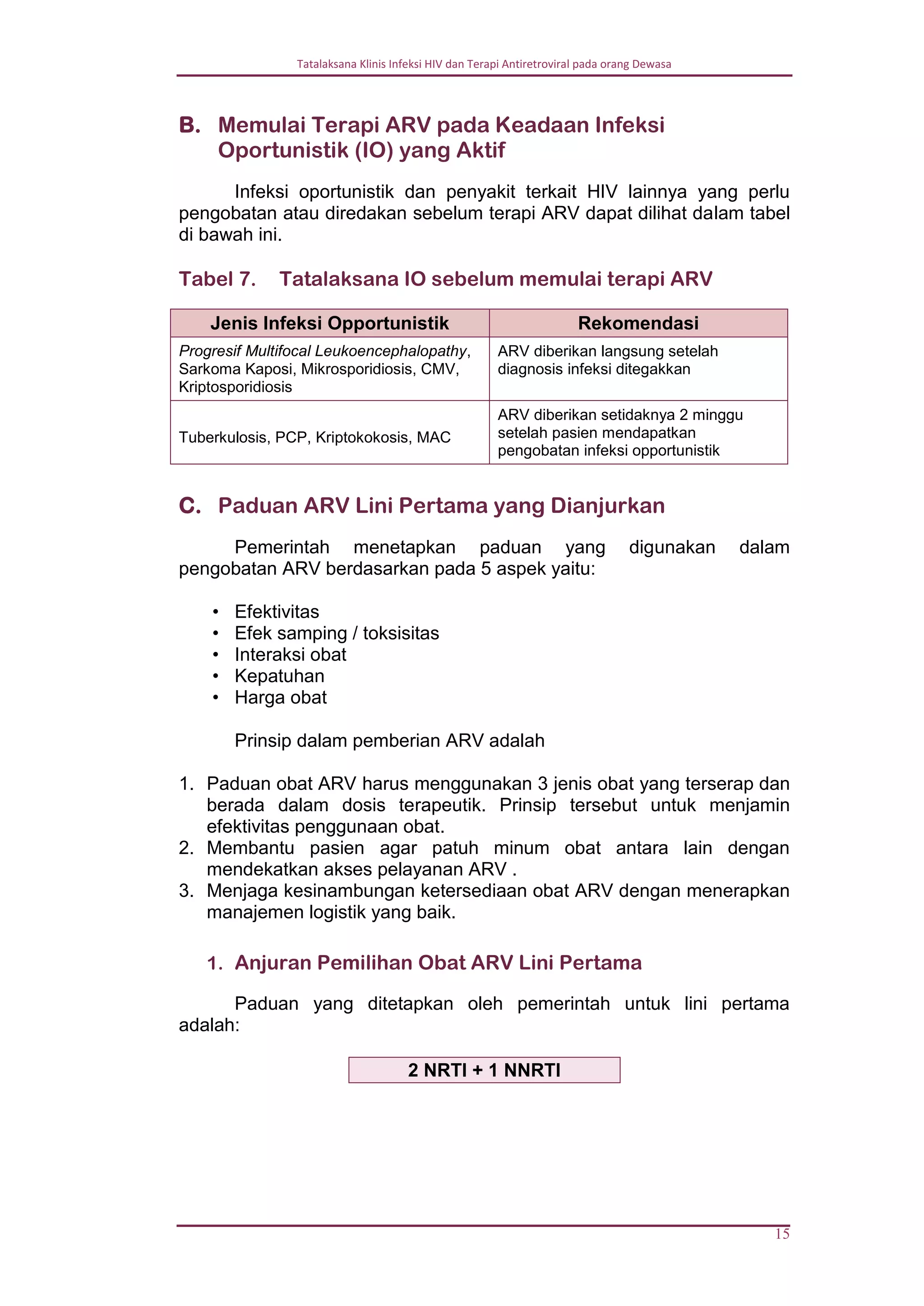 Tatalaksana Klinis Infeksi HIV dan Terapi Antiretroviral | PDF