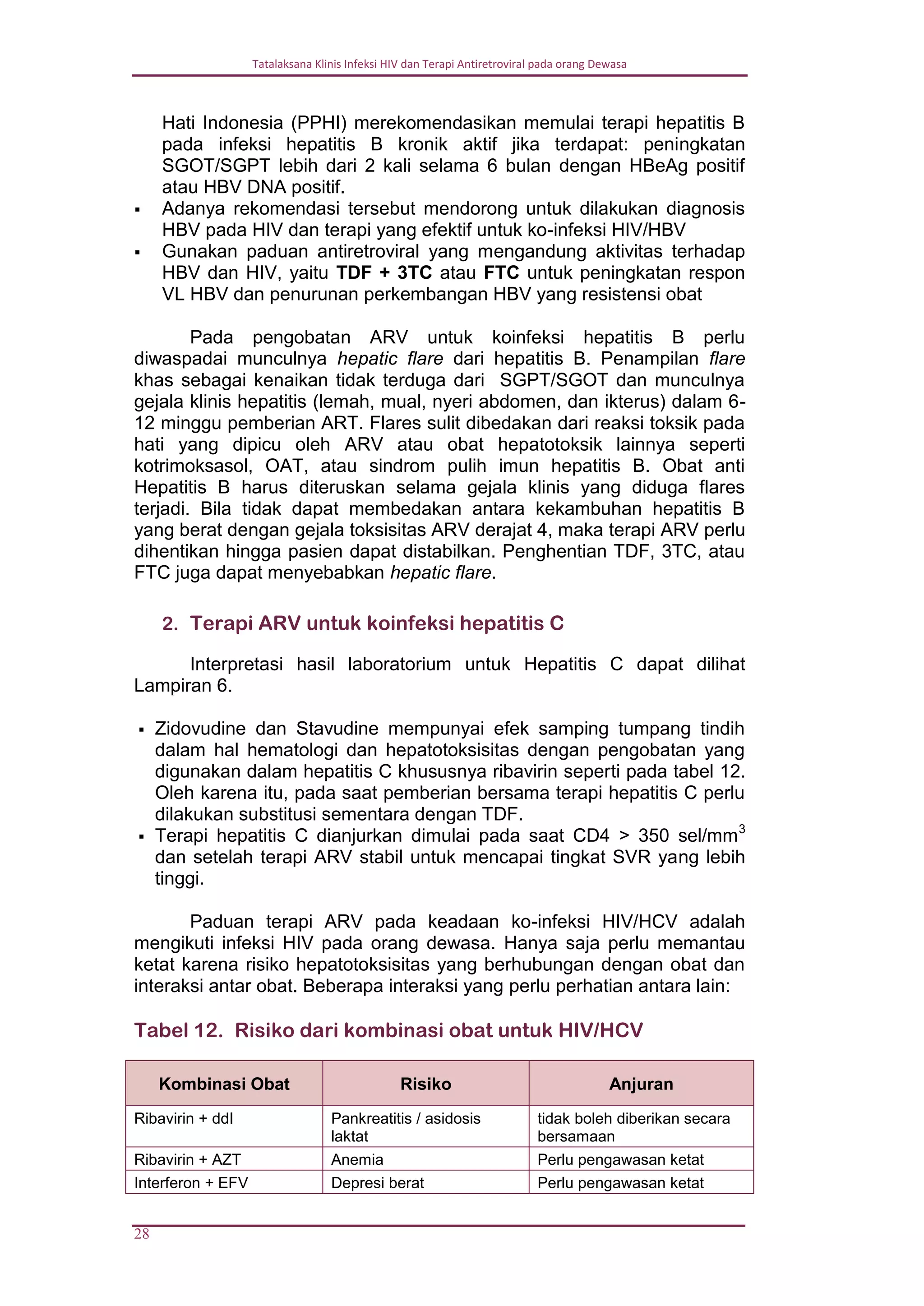 Tatalaksana Klinis Infeksi HIV dan Terapi Antiretroviral | PDF