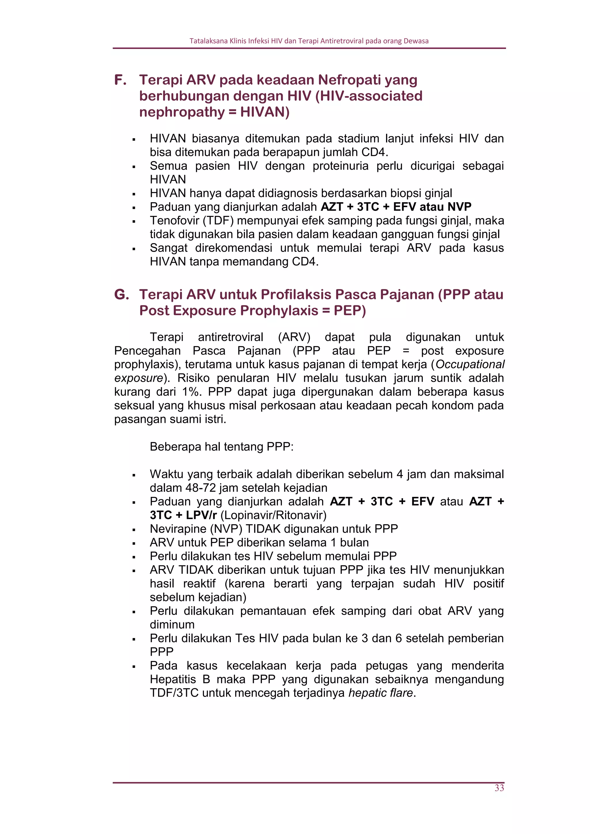 Tatalaksana Klinis Infeksi HIV dan Terapi Antiretroviral | PDF