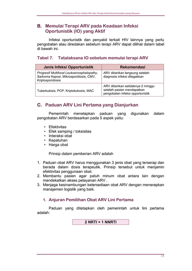 Tatalaksana Klinis Infeksi HIV dan Terapi Antiretroviral | PDF