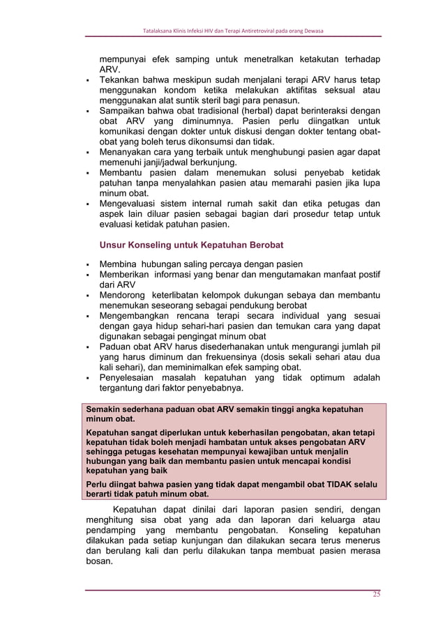 Tatalaksana Klinis Infeksi HIV dan Terapi Antiretroviral | PDF