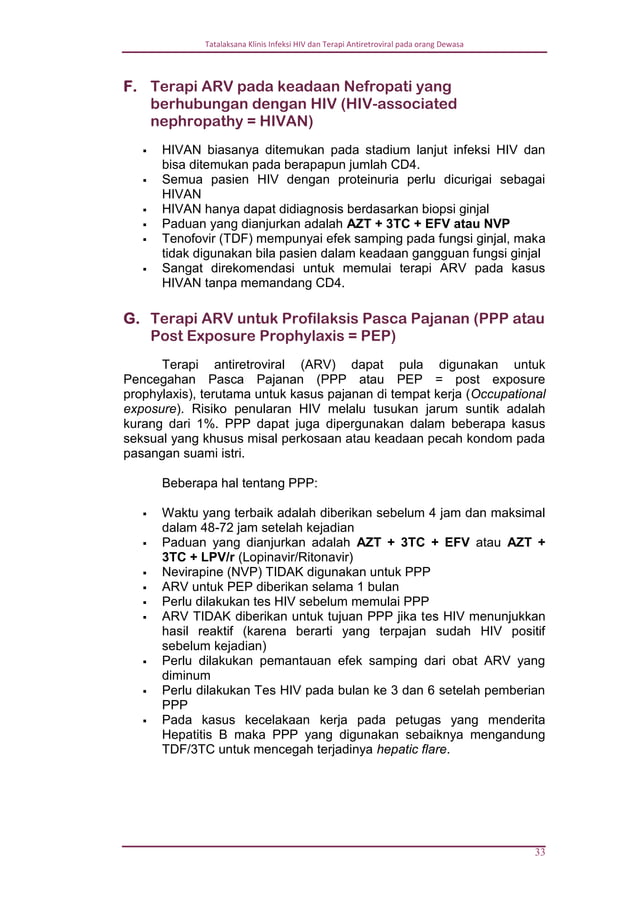 Tatalaksana Klinis Infeksi HIV dan Terapi Antiretroviral | PDF