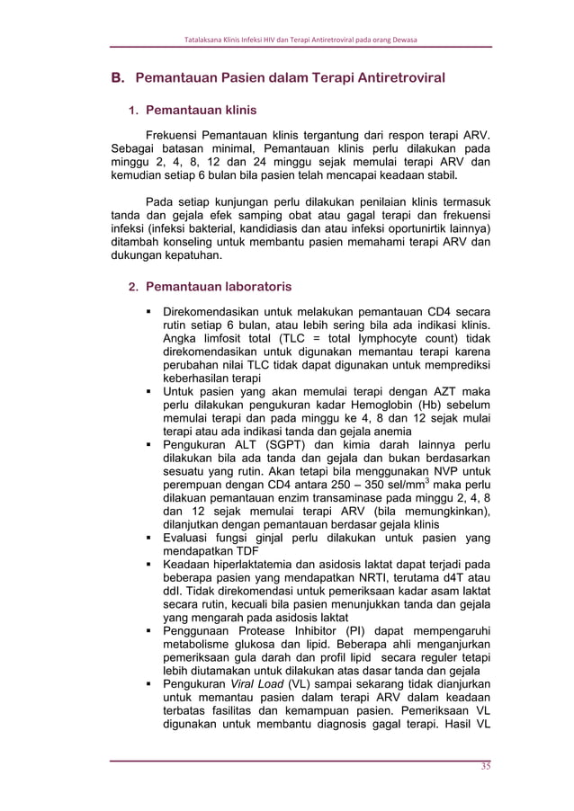 Tatalaksana Klinis Infeksi HIV dan Terapi Antiretroviral | PDF