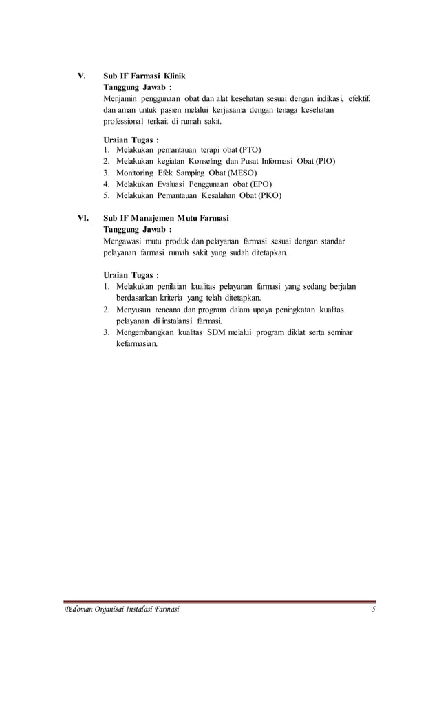 Pedoman organisasi instalasi farmasi rs | DOCX