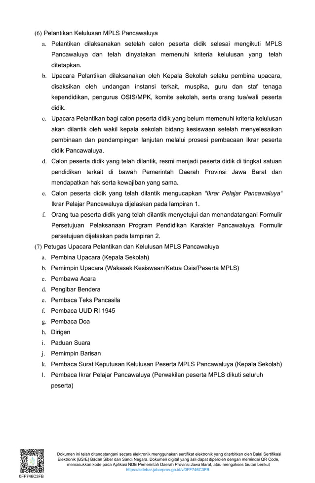 Pedoman Pancawaluya Jawa Barat Istimewaa | PDF