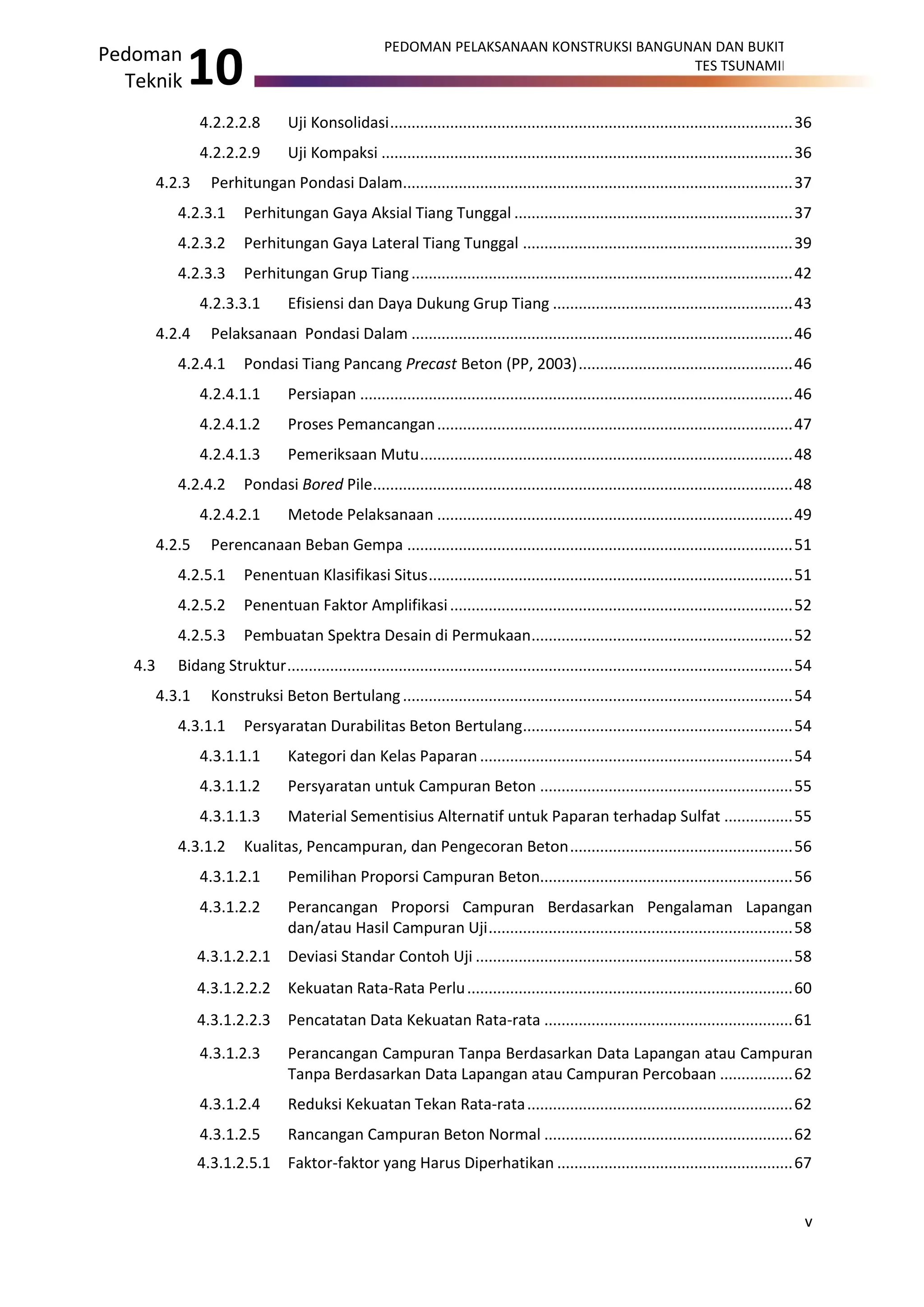 Pedoman Pelaksanaan Konstruksi Bangunan Dan Bukit Tes Tsunami Buku 10