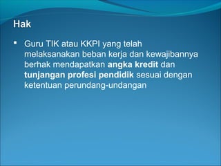 Pedoman pelaksanaan tugas guru tik kkpi | PPT