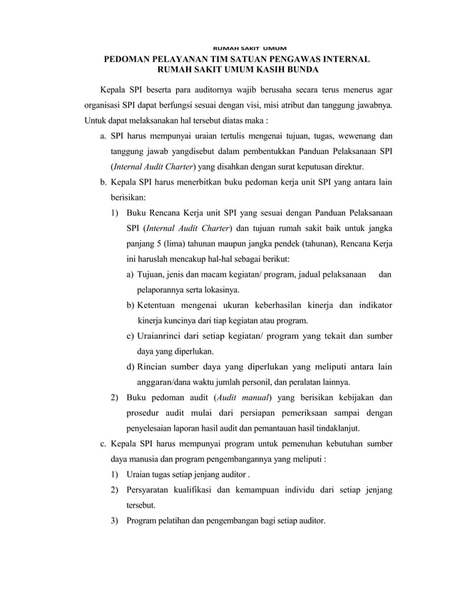 Pedoman pelayanan spi | DOC