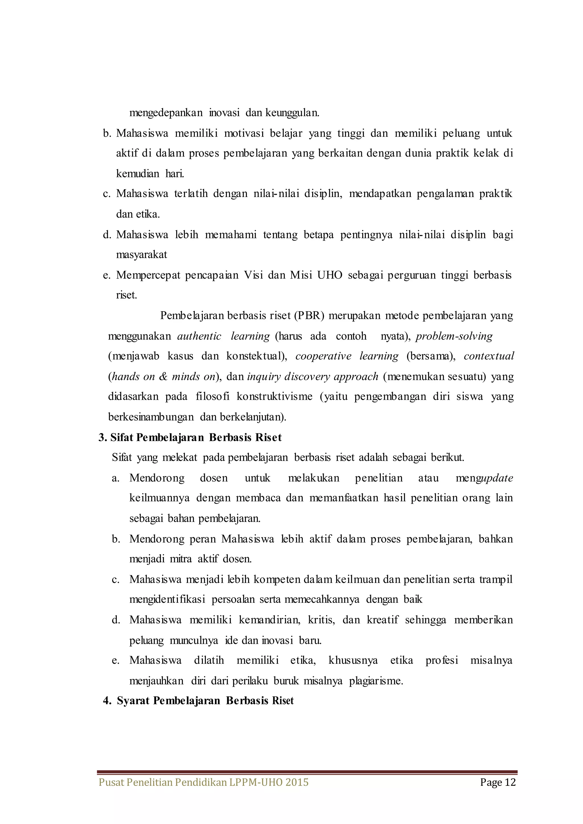 Pedoman pembelajaran berbasis riset | DOCX