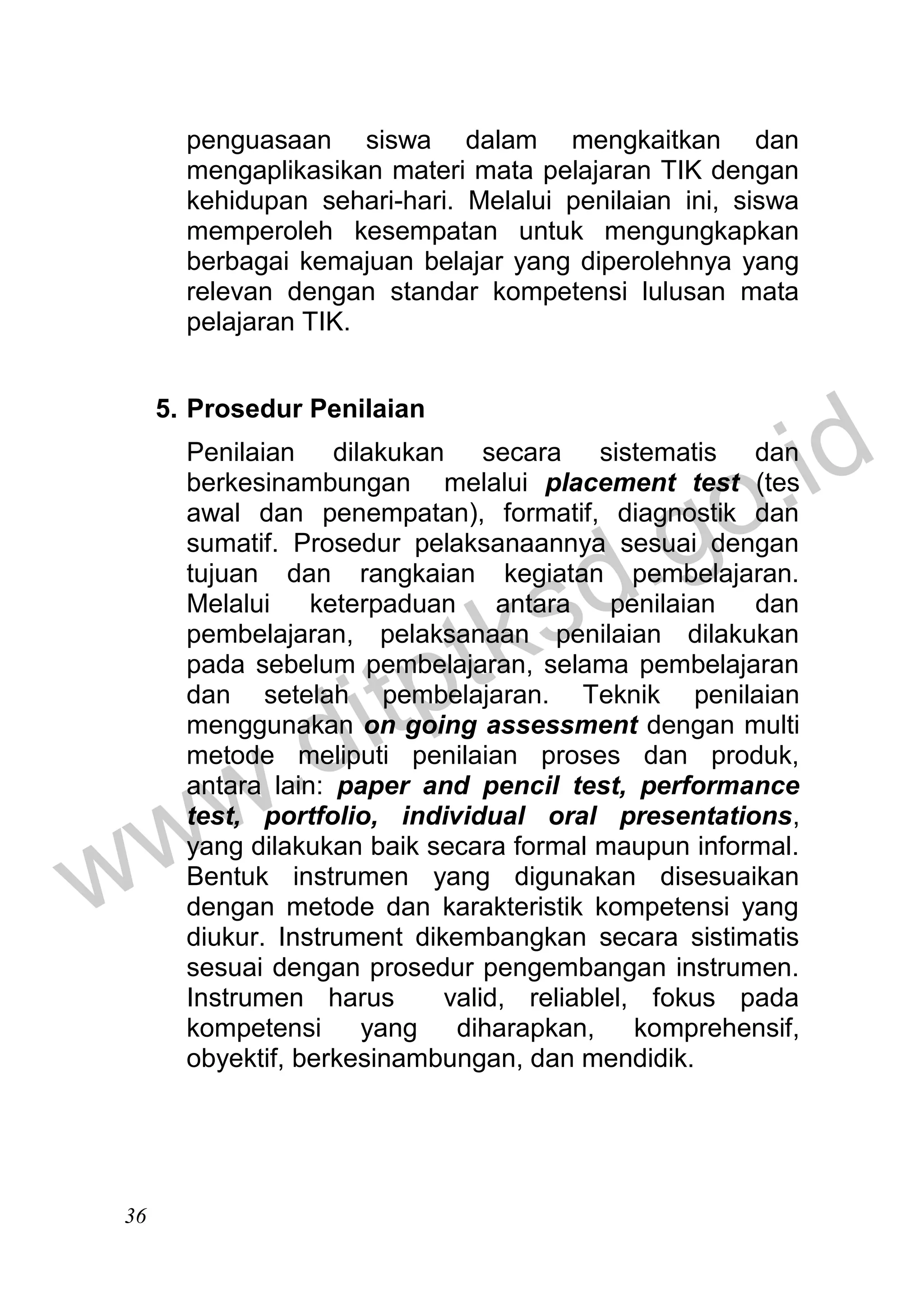 PEDOMAN PEMBELAJARAN TIK DI SEKOLAH DASAR | PDF