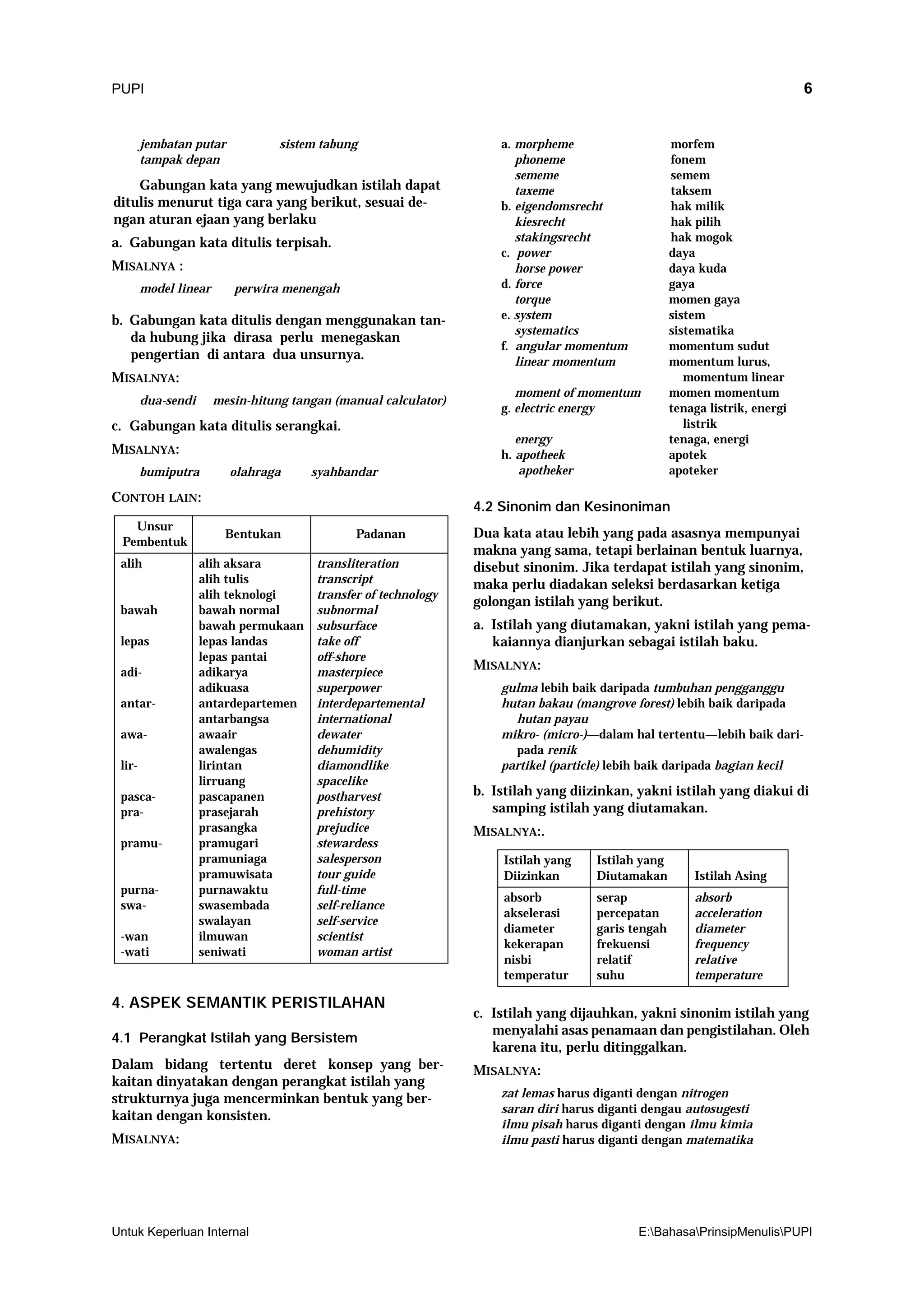 Pedoman Umum Pembentukan Istilah Bahasa Indonesia | PDF