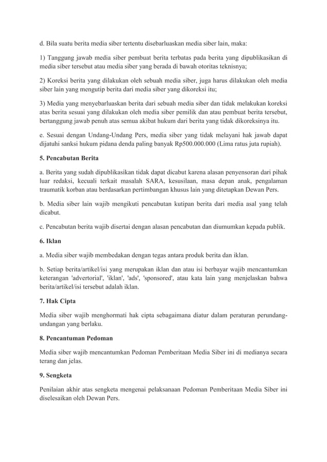 Pedoman pemberitaan media siber | PDF