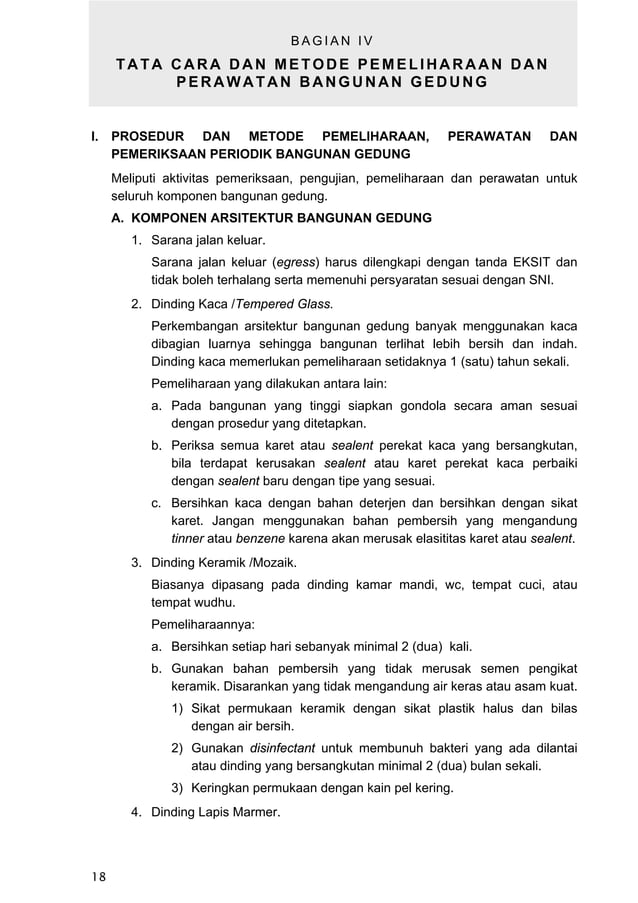 Pedoman pemeliharaan dan perawatan bangunan gedung | PDF