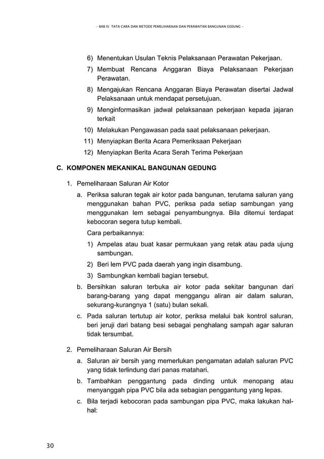 Pedoman pemeliharaan dan perawatan bangunan gedung