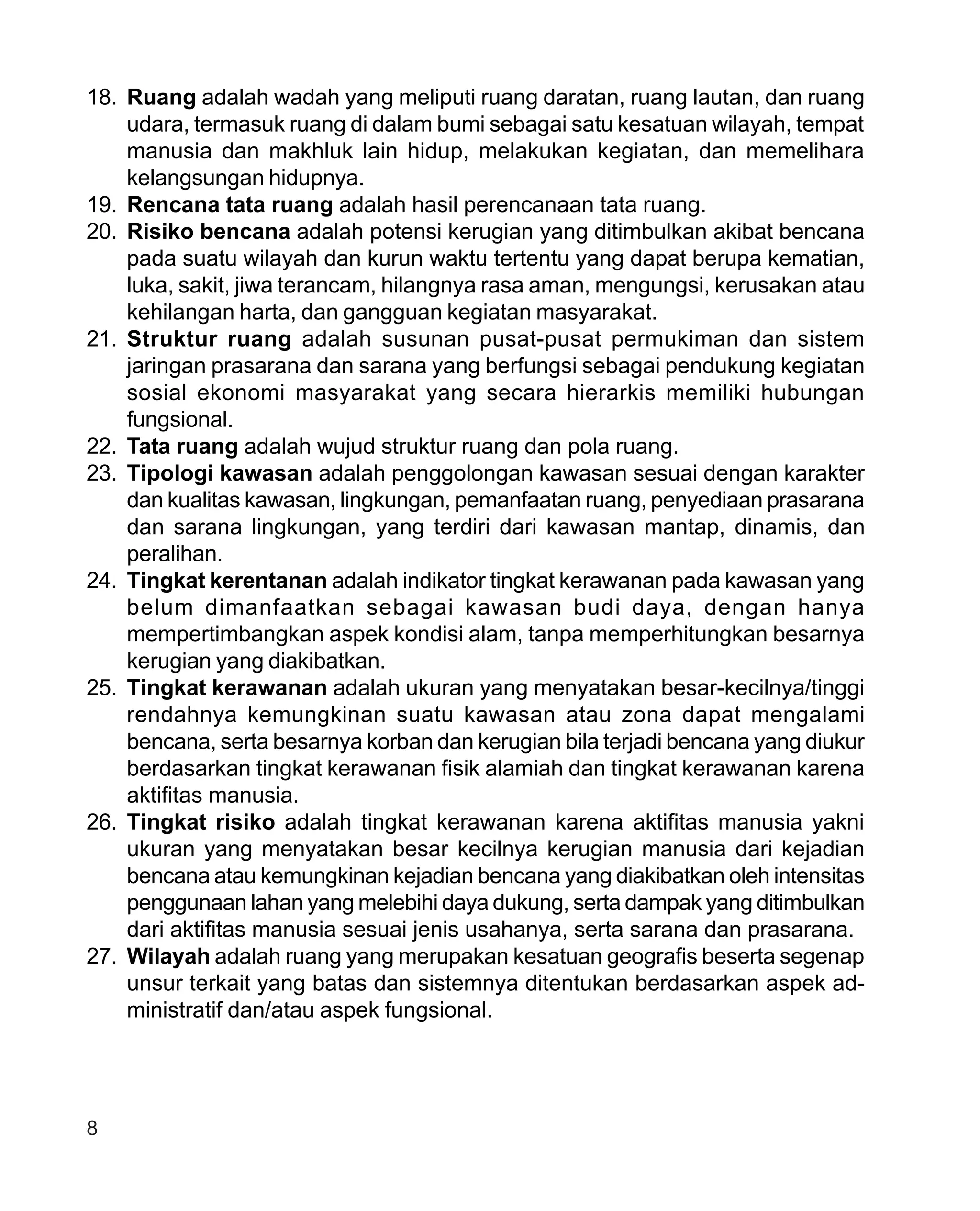 Pedoman penataan ruang kawasan rawan letusan gunung berapi dan kawasan rawan gempa bumi | PDF