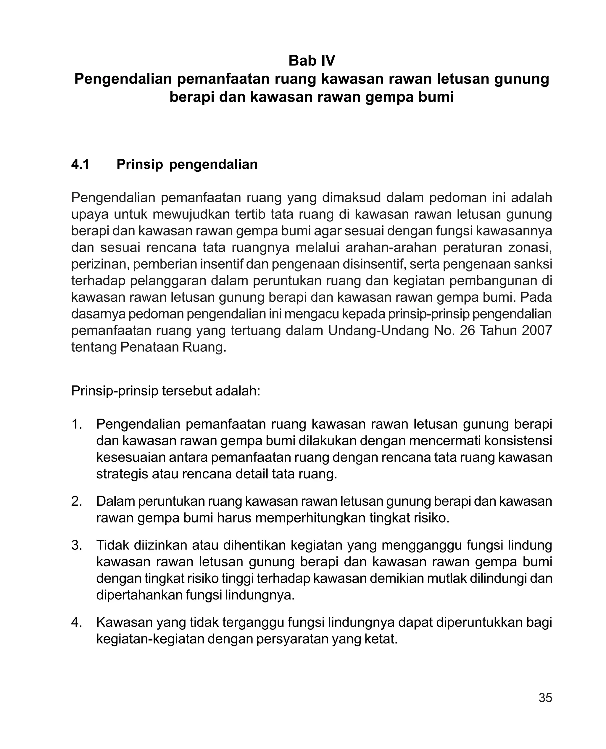 Pedoman penataan ruang kawasan rawan letusan gunung berapi dan kawasan rawan gempa bumi | PDF