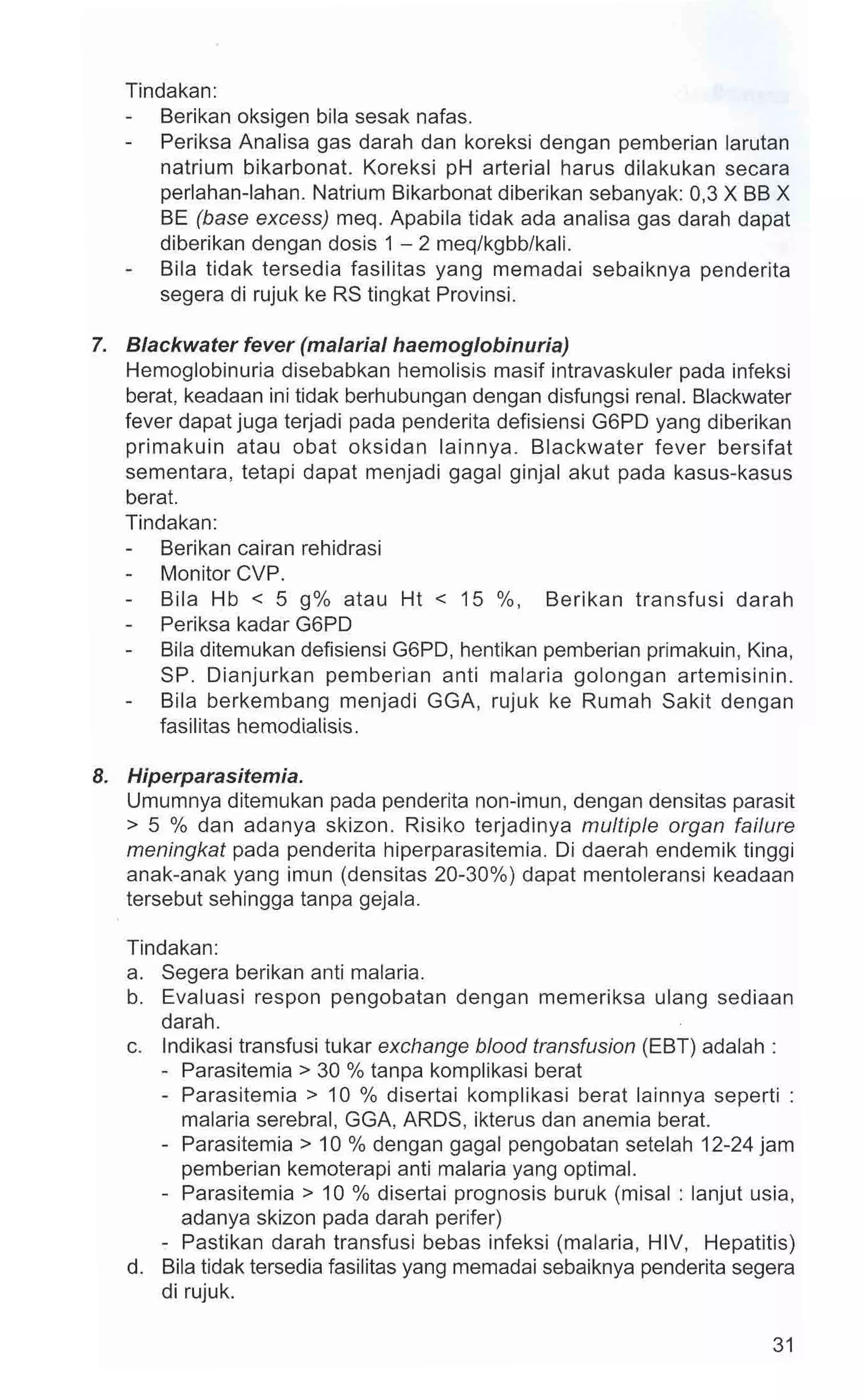 Pedoman penatalaksana kasus malaria di indonesia depkes ri 2008 | PDF
