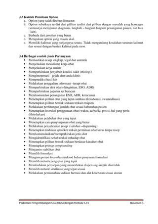 Pedoman pengembangan soal uji cbt farmasi | PDF