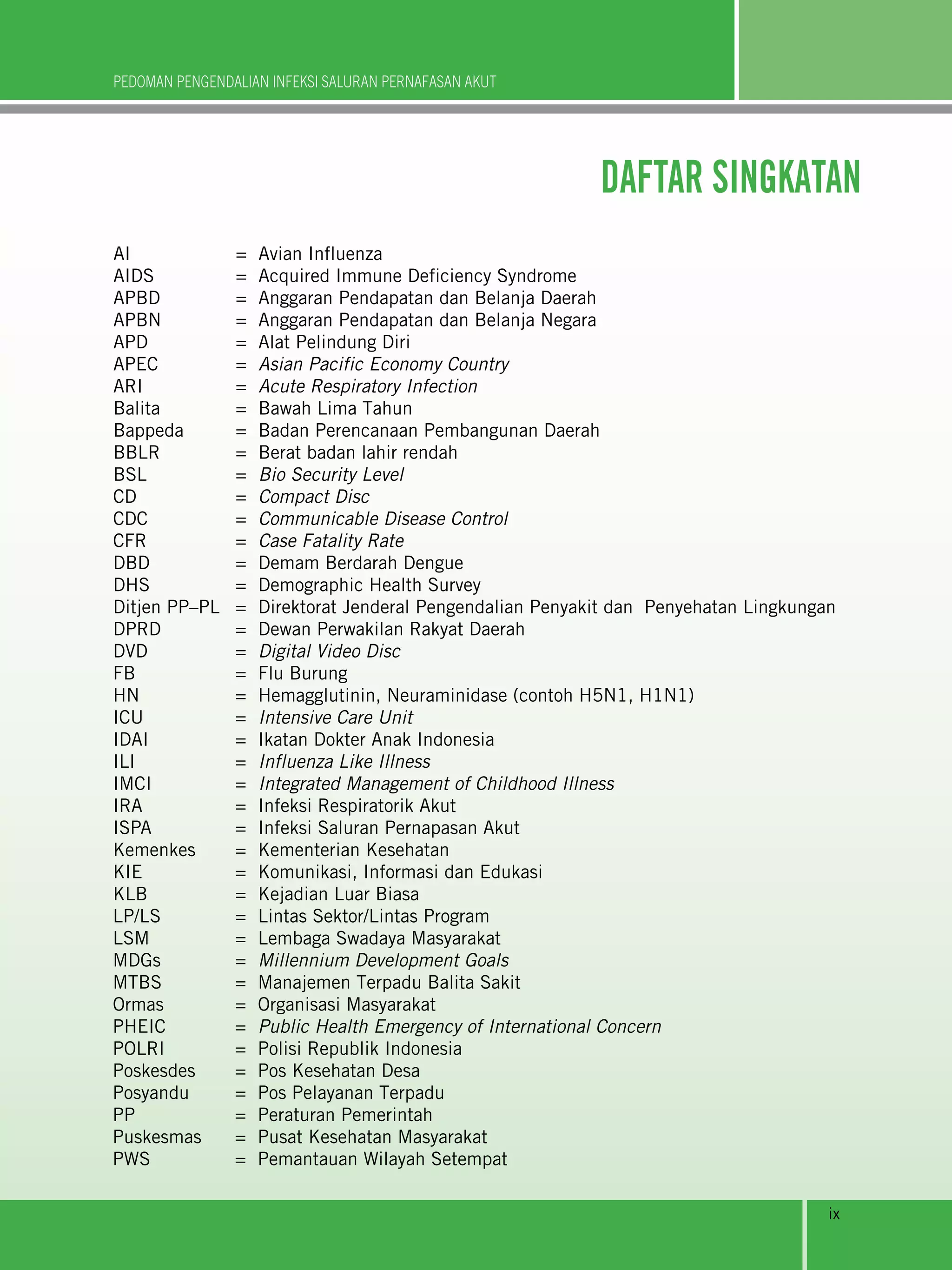 Pedoman pengendalian ispa | PDF