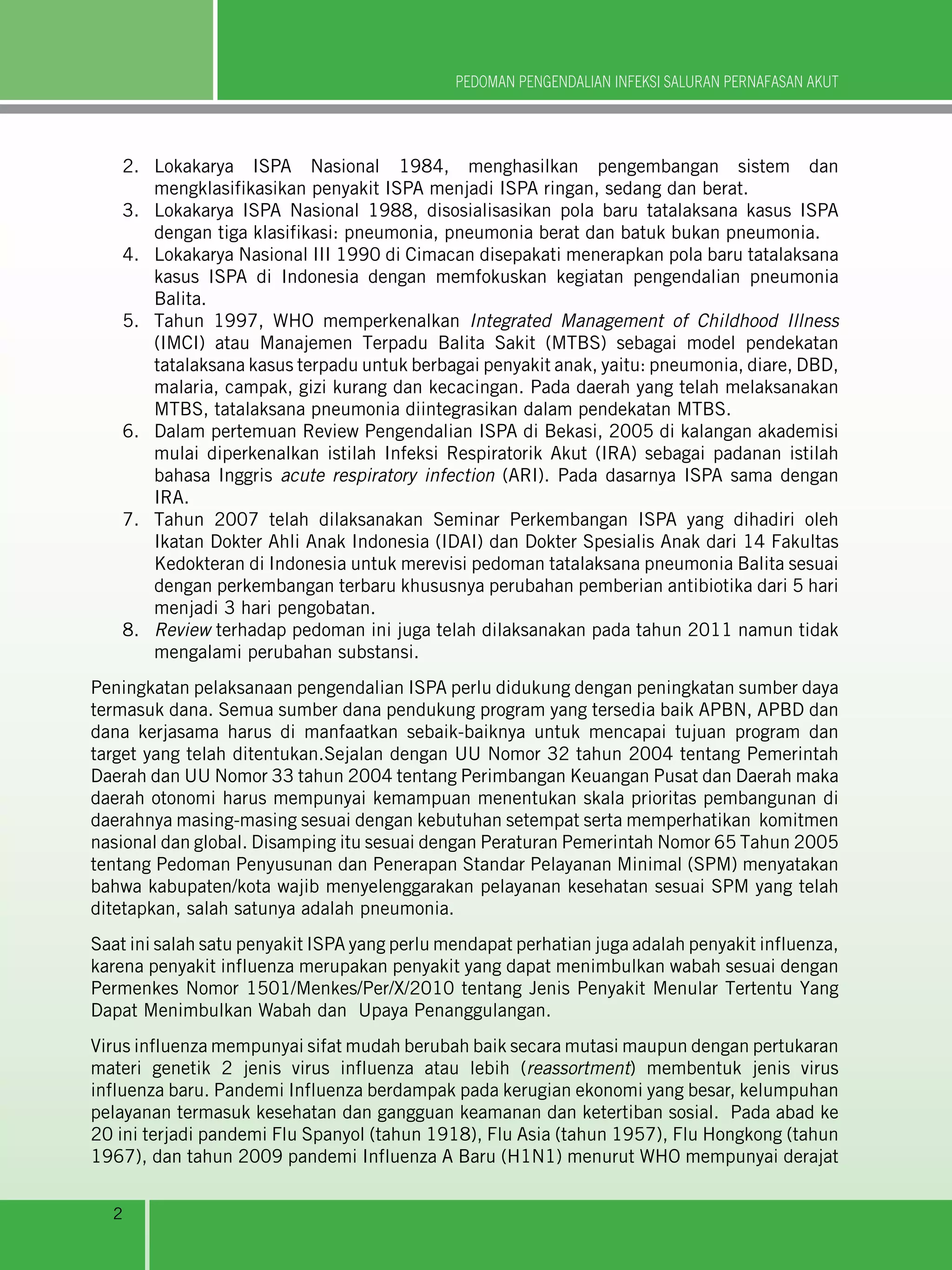 Pedoman pengendalian ispa | PDF