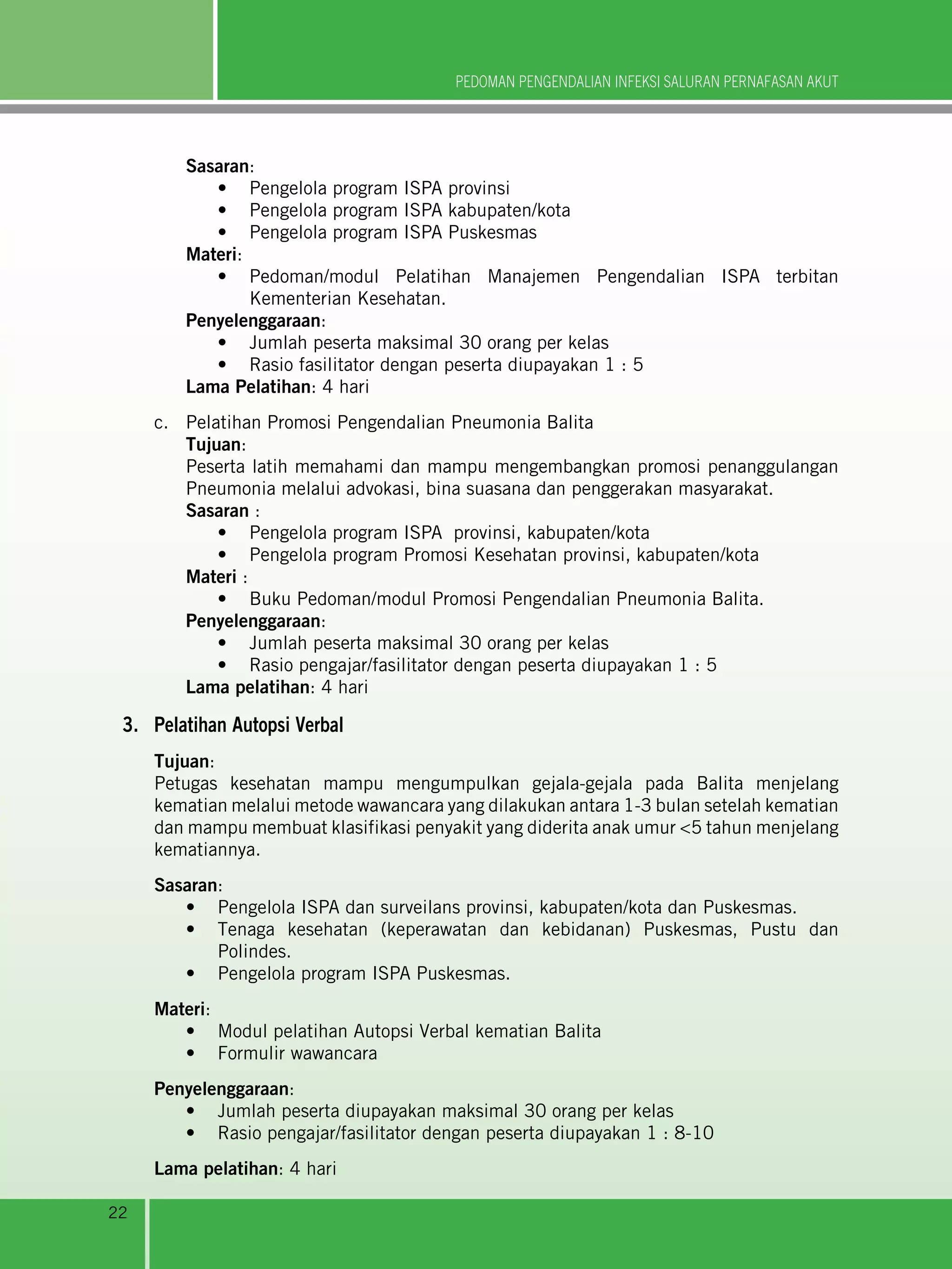 Pedoman pengendalian ispa | PDF