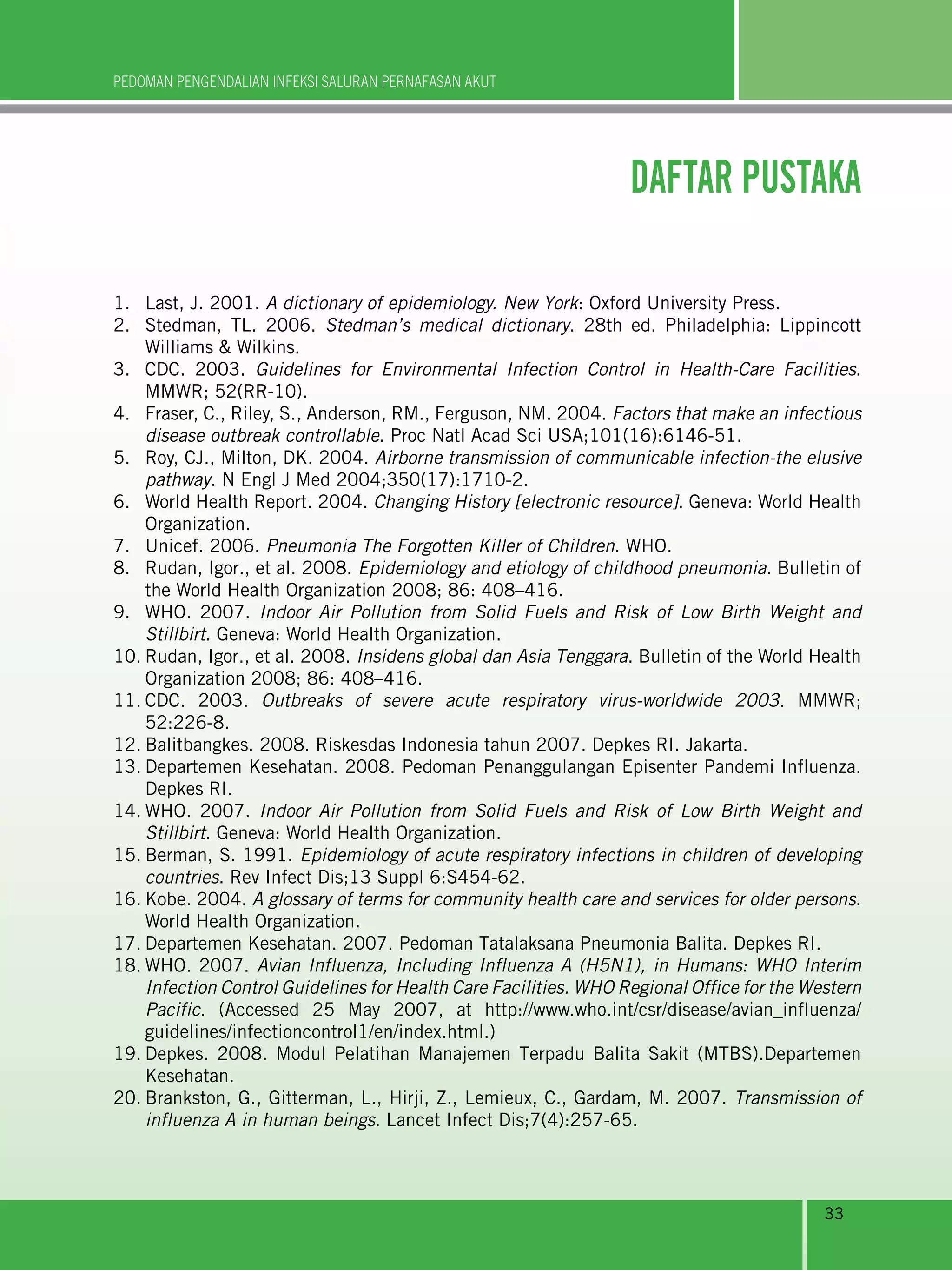 Pedoman pengendalian ispa | PDF