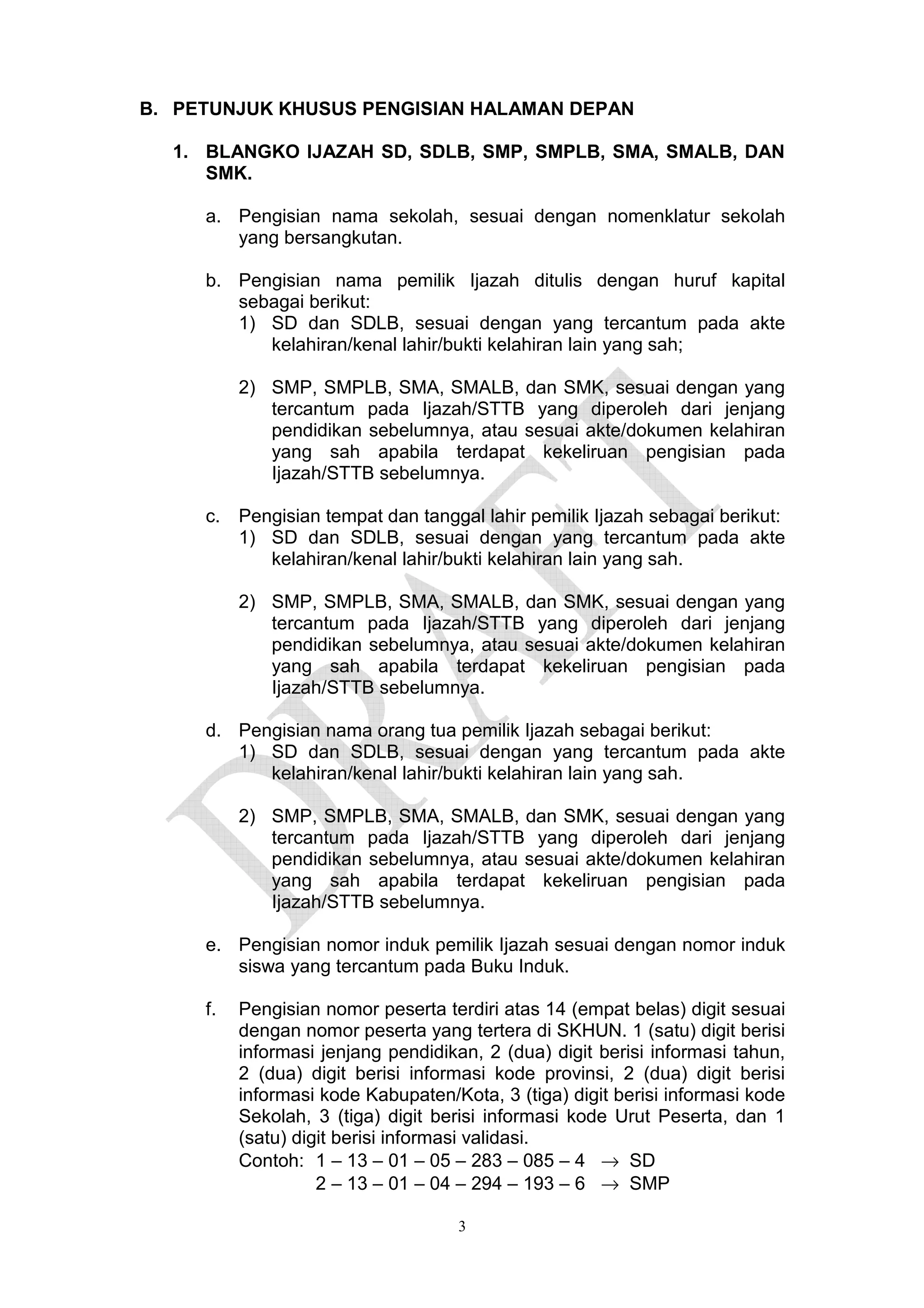 Pedoman pengisian blangko ijazah 2013 | PDF