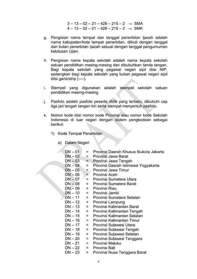 Pedoman pengisian blangko ijazah 2013 | PDF