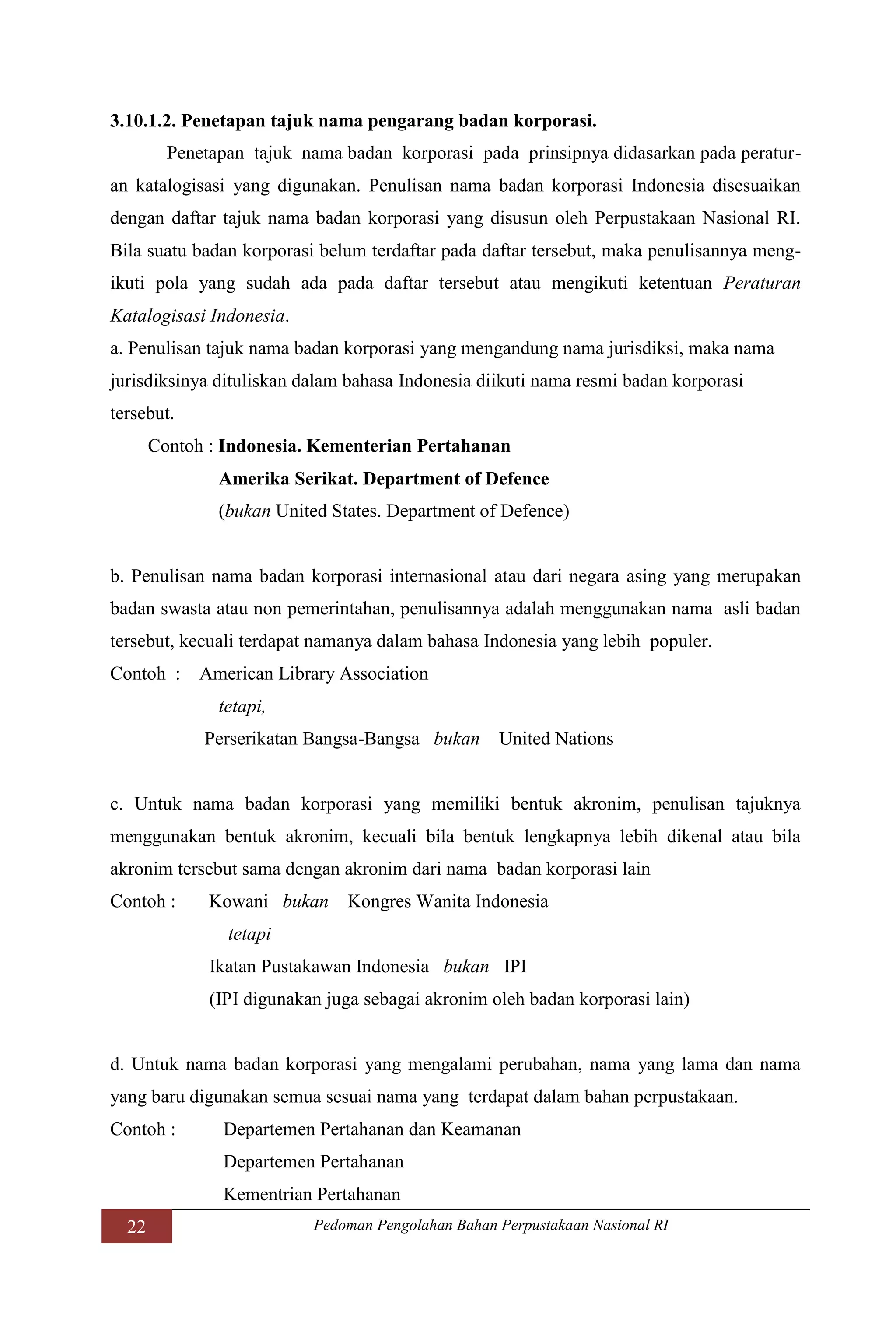 Pedoman pengolahan Bahan Pustaka PNRI 2013 | PDF