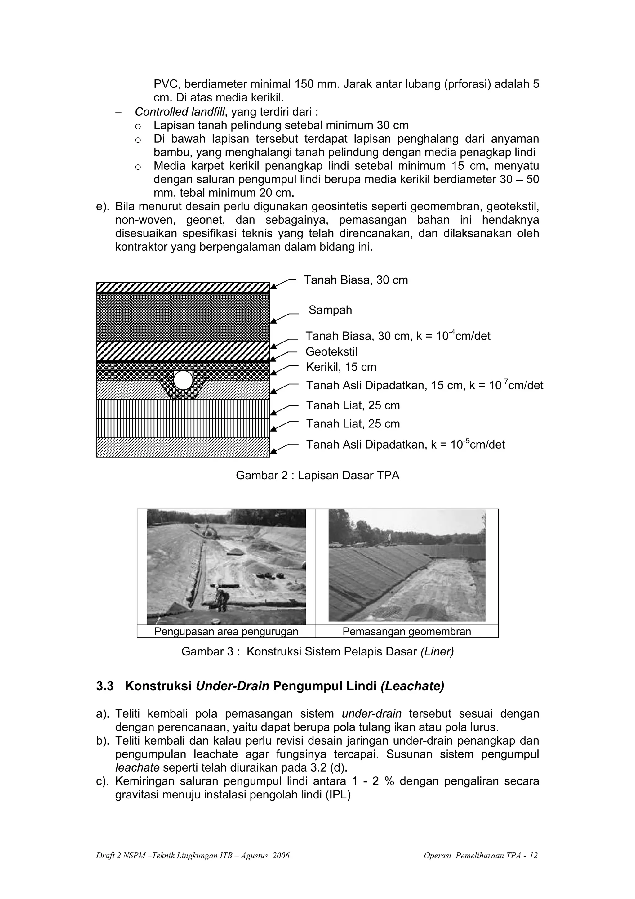 Pedoman pengoperasian & pemeliharaan tpa sistem controlled landfill ...