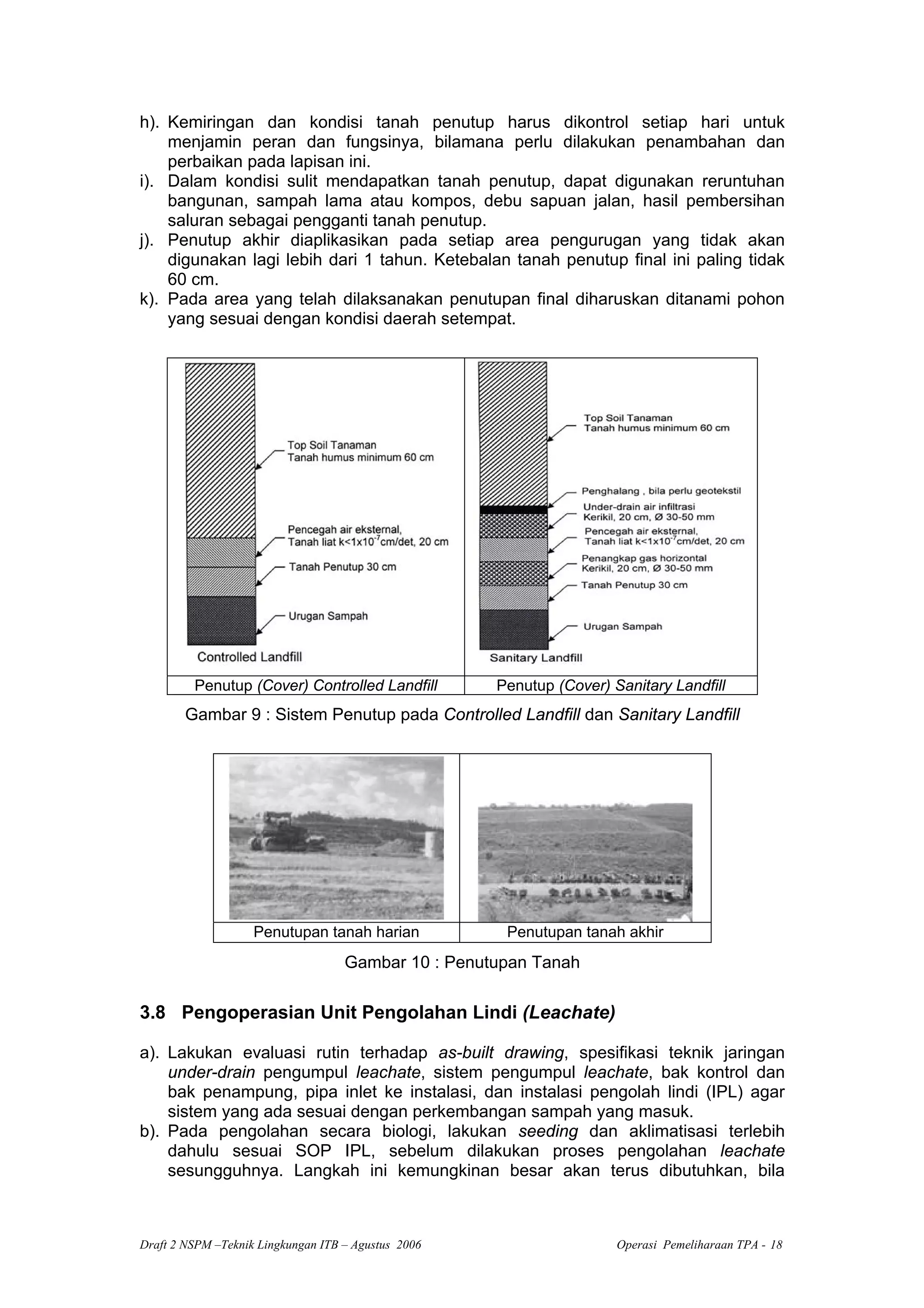 Pedoman pengoperasian & pemeliharaan tpa sistem controlled landfill ...