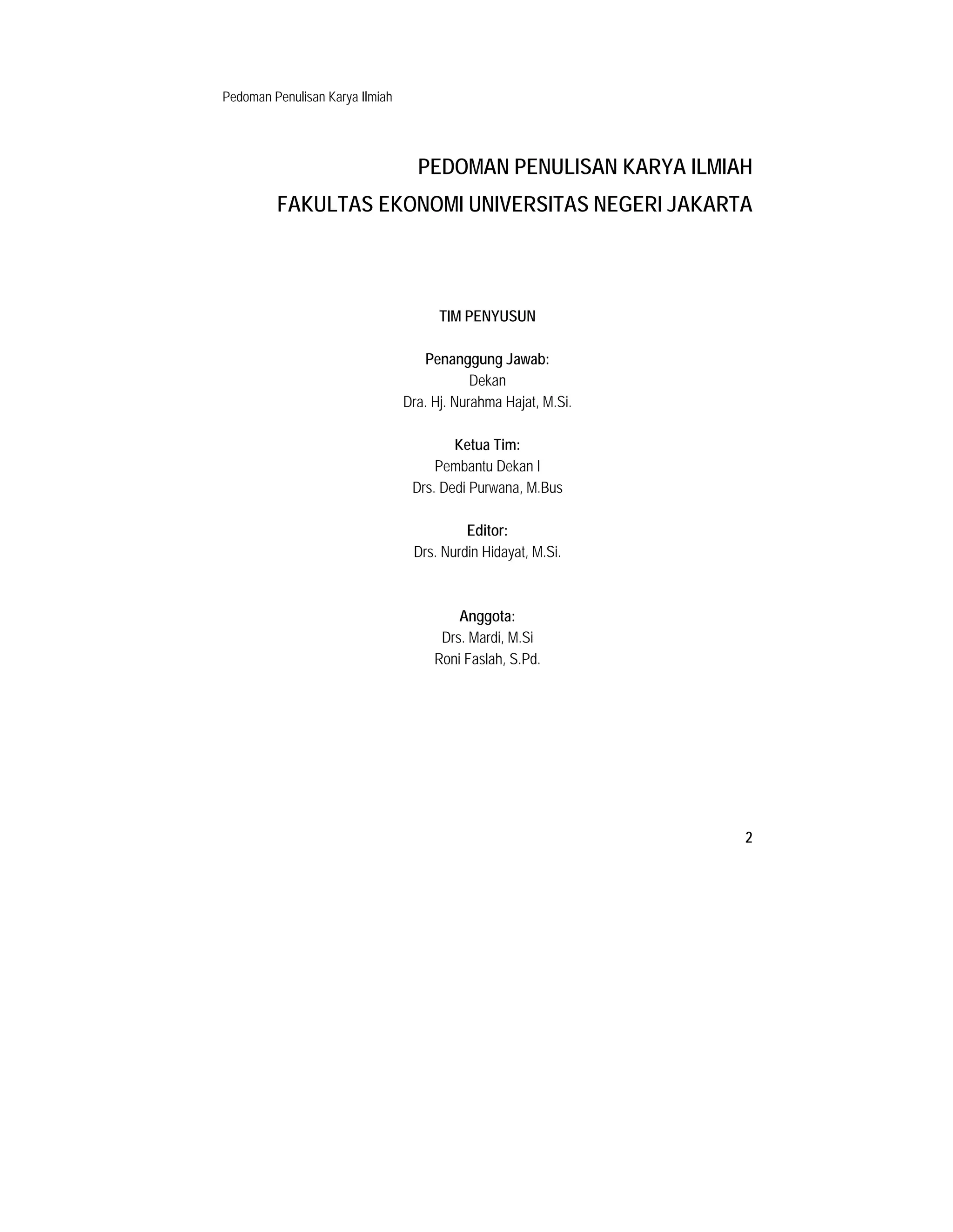 Pedoman penulisan karya ilmiah | PDF